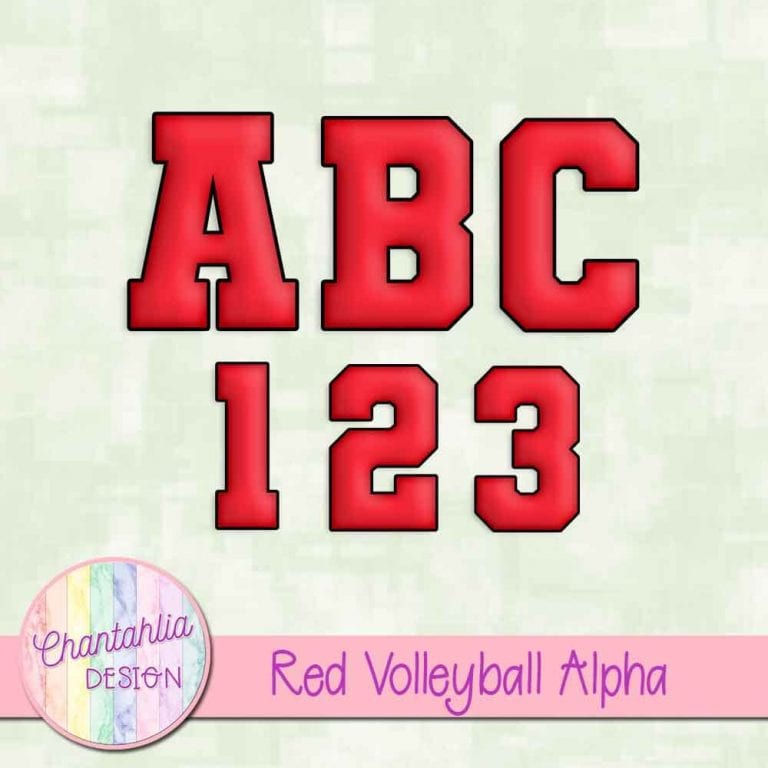 Free Red Volleyball Alpha for Digital Scrapbooking and other crafts