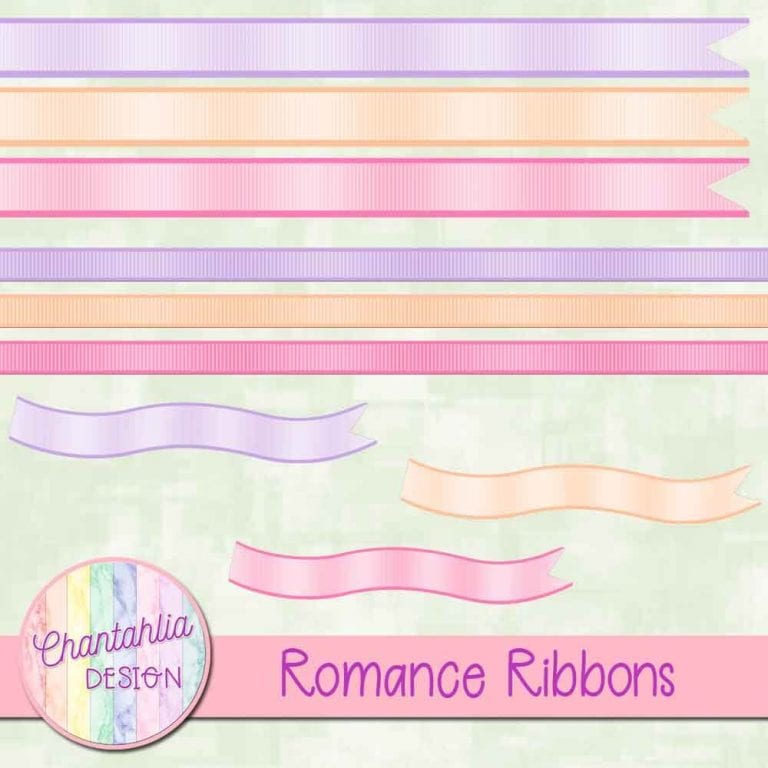 Free Romance Ribbons for Digital Scrapbooking and crafts