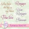 Free Romance Word Art for Digital Scrapbooking and crafts