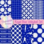 Free Royal Blue Volleyball Digital Papers for Digital Scrapbooking & Crafts