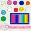Free Volleyball Design Elements for Digital Scrapbooking and crafts
