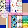 Free Volleyball Digital Papers for Digital Scrapbooking & Crafts