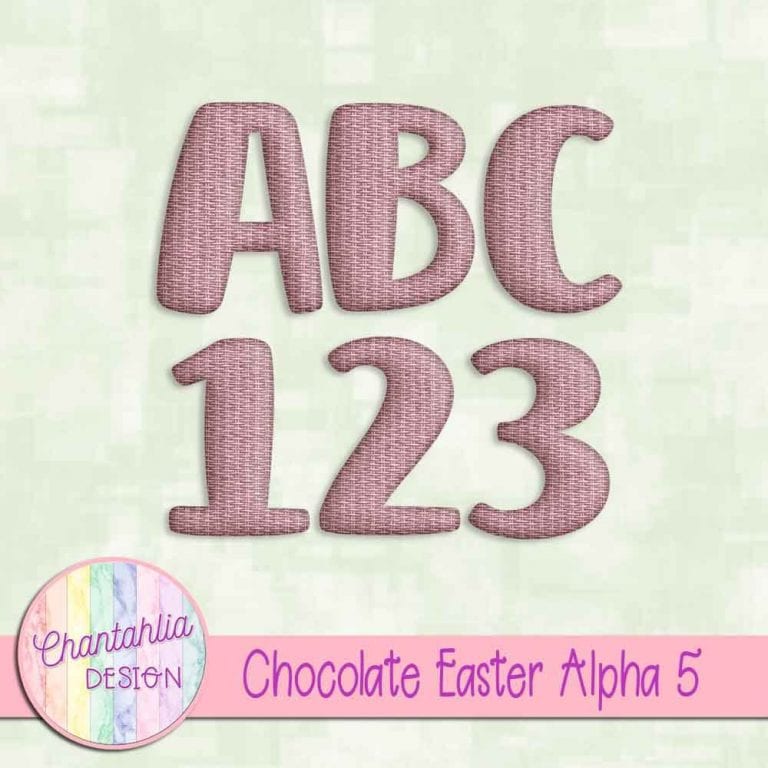 Free Alpha in the Chocolate Easter Set for Digital Scrapbooking