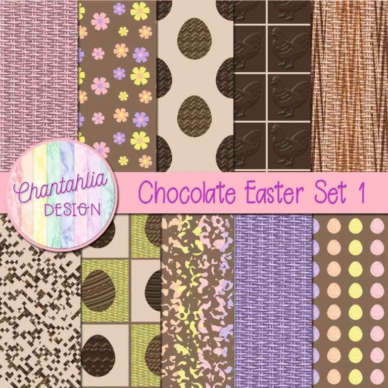 Free Chocolate Easter Digital Papers for Digital Scrapbooking