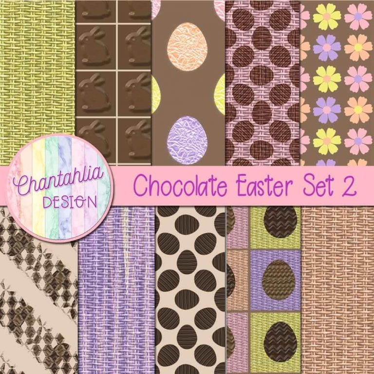 Free Chocolate Easter Digital Papers for Digital Scrapbooking