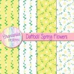 Free Digital Papers featuring Daffodil Spring Flowers Designs