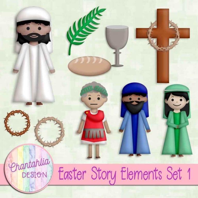 Free Easter Story Design Elements for Digital Scrapbooking