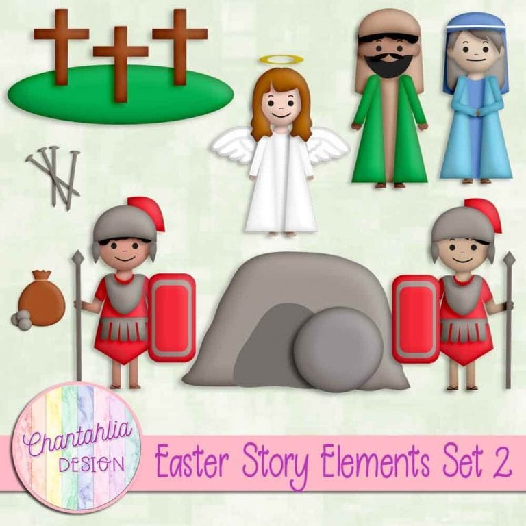 Free Easter Story Design Elements for Digital Scrapbooking
