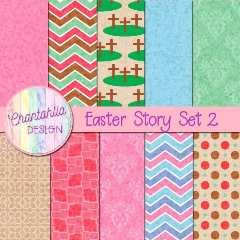 Free Easter Story Digital Papers for Digital Scrapbooking