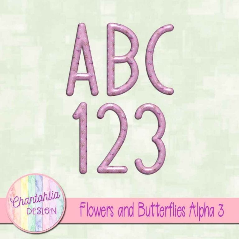 Free Alpha in the Flowers and Butterflies Set for Digital Scrapbooking