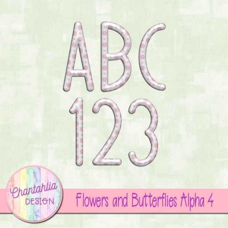 Free Alpha in the Flowers and Butterflies Set for Digital Scrapbooking