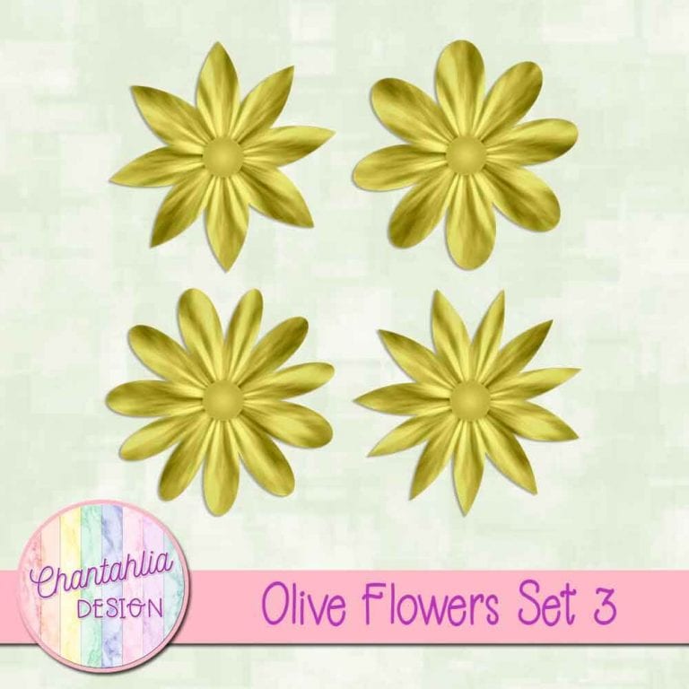 Free Olive Flowers Design Elements