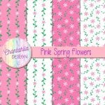 Free Digital Papers featuring Pink Spring Flowers Designs