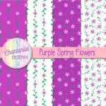 Free Digital Papers featuring Purple Spring Flowers Designs
