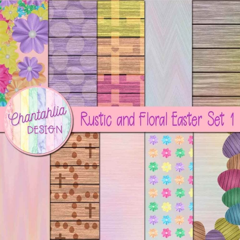 Free Rustic and Floral Easter Digital Papers for Digital Scrapbooking