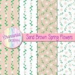 Free Digital Papers featuring Sand Brown Spring Flowers Designs