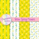 Free Digital Papers featuring Yellow Spring Flowers Designs