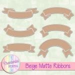 Free Matte Ribbons Design Elements in Beige