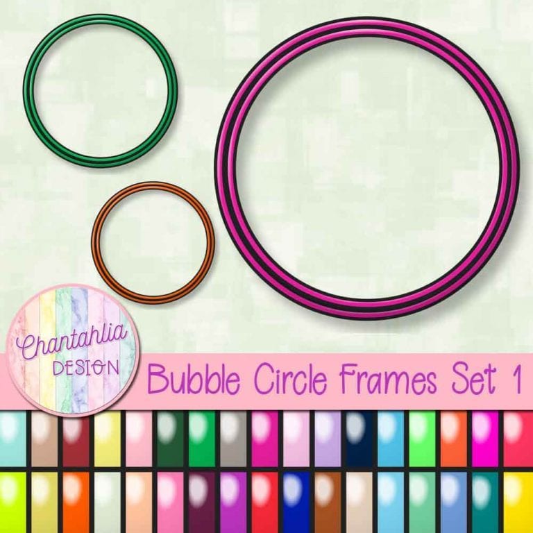 Free Circle Frames in a Bubble Style for Digital Scrapbooking