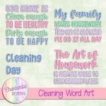 Free Cleaning Word Art for Digital Scrapbooking