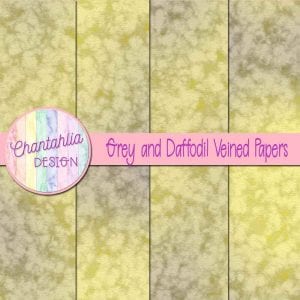 Free Grey and Daffodil Digital Papers with Veined Designs