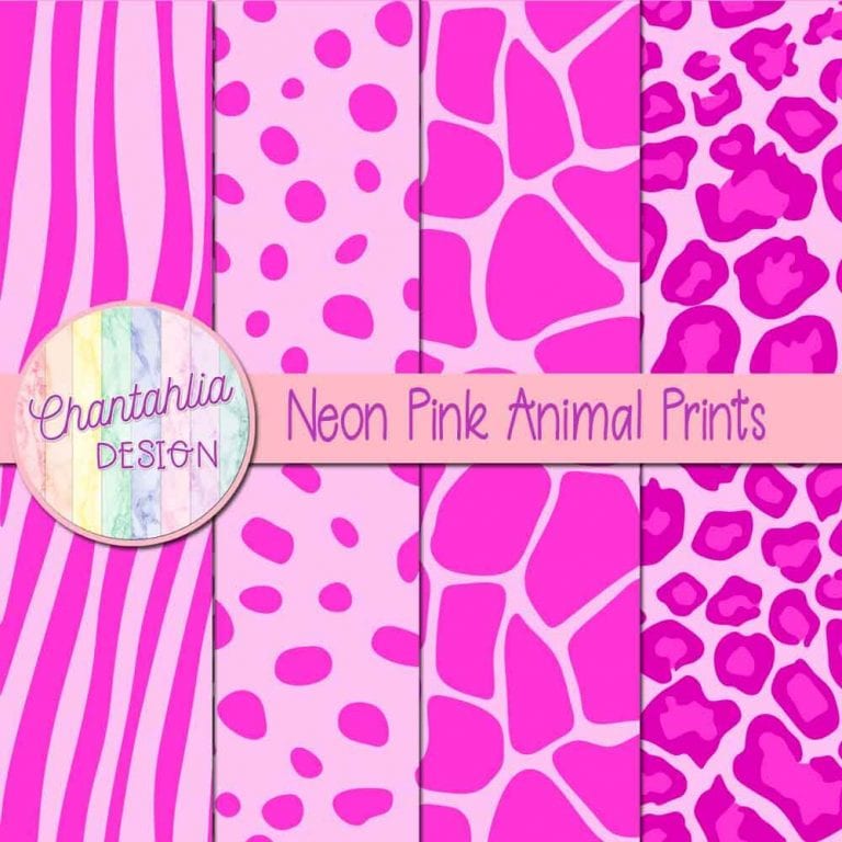 Free Digital Papers featuring Neon Pink Animal Prints Designs