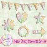 Free Pastel String Elements for Digital Scrapbooking