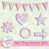 Free Pastel String Elements for Digital Scrapbooking