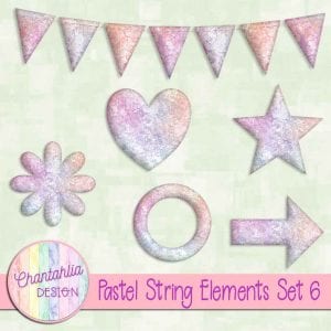 Free Pastel String Elements for Digital Scrapbooking