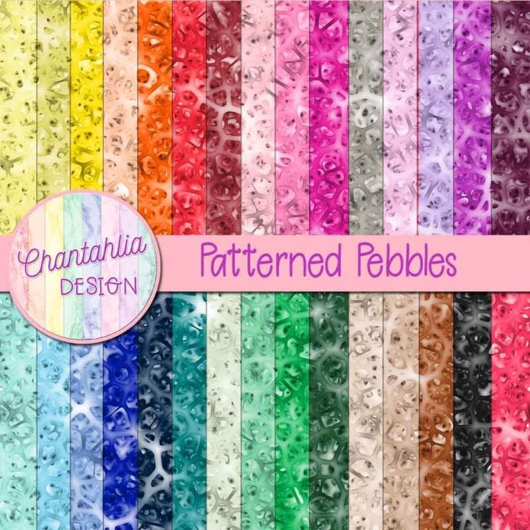 Free Patterned Pebbles Digital Papers for Digital Scrapbooking