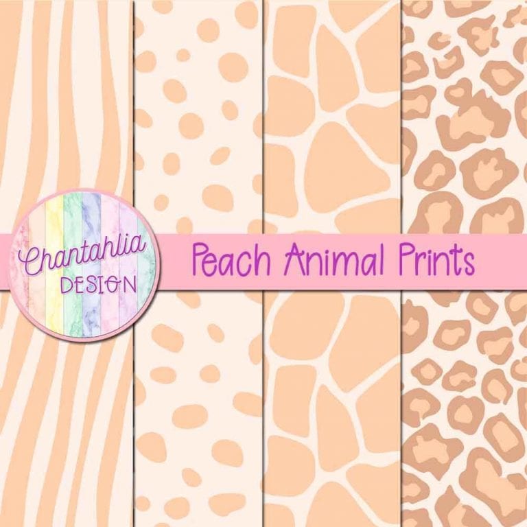 Free Digital Papers featuring Peach Animal Prints Designs