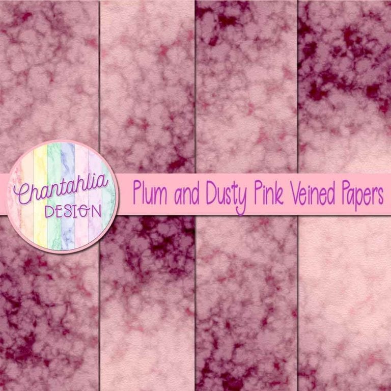 Free Plum and Dusty Pink Digital Papers with Veined Designs