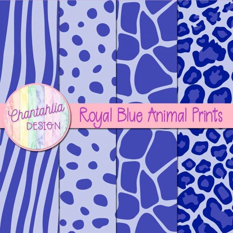 Free Digital Papers featuring Royal Blue Animal Prints Designs