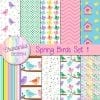 Free Spring Birds Digital Papers for Digital Scrapbooking