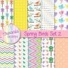 Free Spring Birds Digital Papers for Digital Scrapbooking