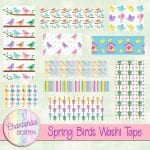 Free Spring Birds Washi Tape for Digital Scrapbooking