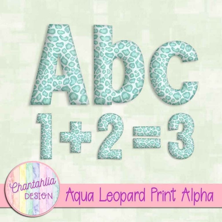 Free Alpha featuring an aqua Leopard Print Design