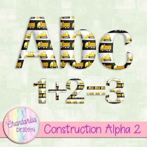 Free Alpha in a Construction Design for Digital Scrapbooking