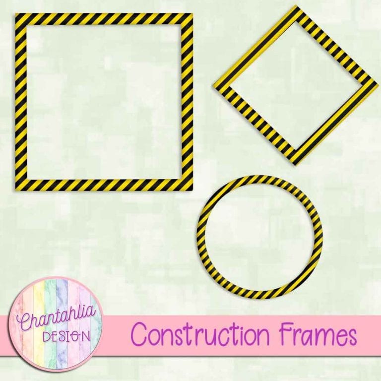 Free Construction Frames for Digital Scrapbooking