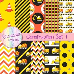 Free Construction Digital Papers for Digital Scrapbooking