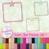 Free Star Frames in a Foam Style for Digital Scrapbooking