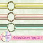 Free Gold and Coloured Edging for Digital Scrapbooking