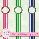 Free Gold and Coloured Edging for Digital Scrapbooking