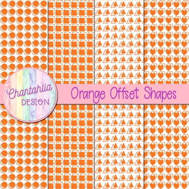 Free Digital Papers featuring Orange Offset Shapes Designs