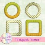 Free Pineapples Digital Frames for Digital Scrapbooking and other Crafts