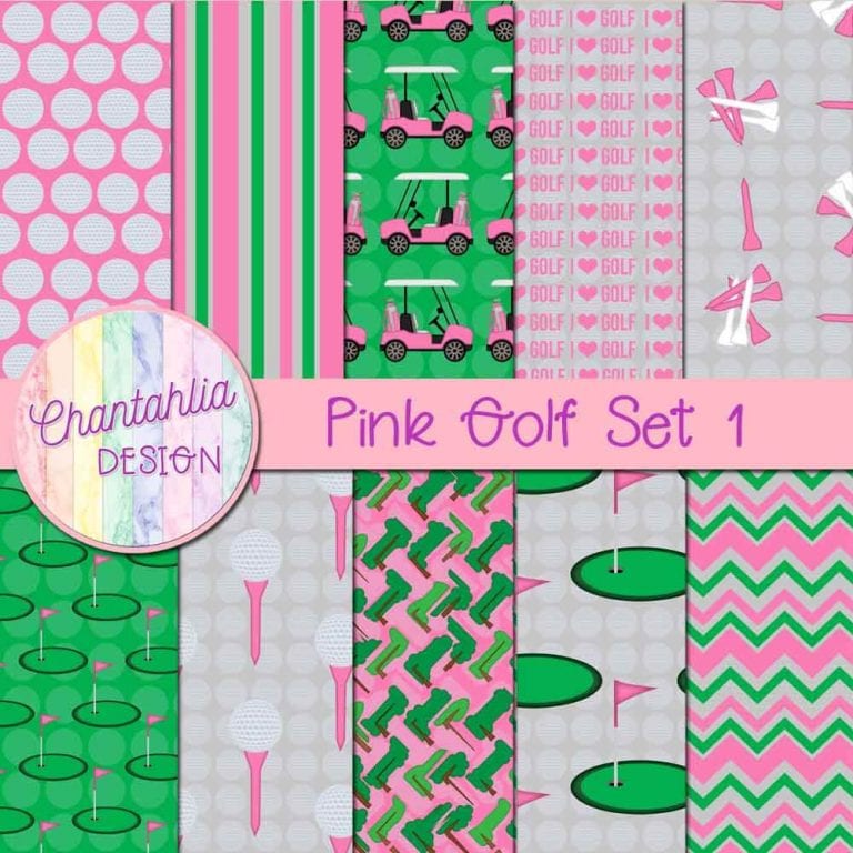 Free Pink Golf Digital Papers for Digital Scrapbooking