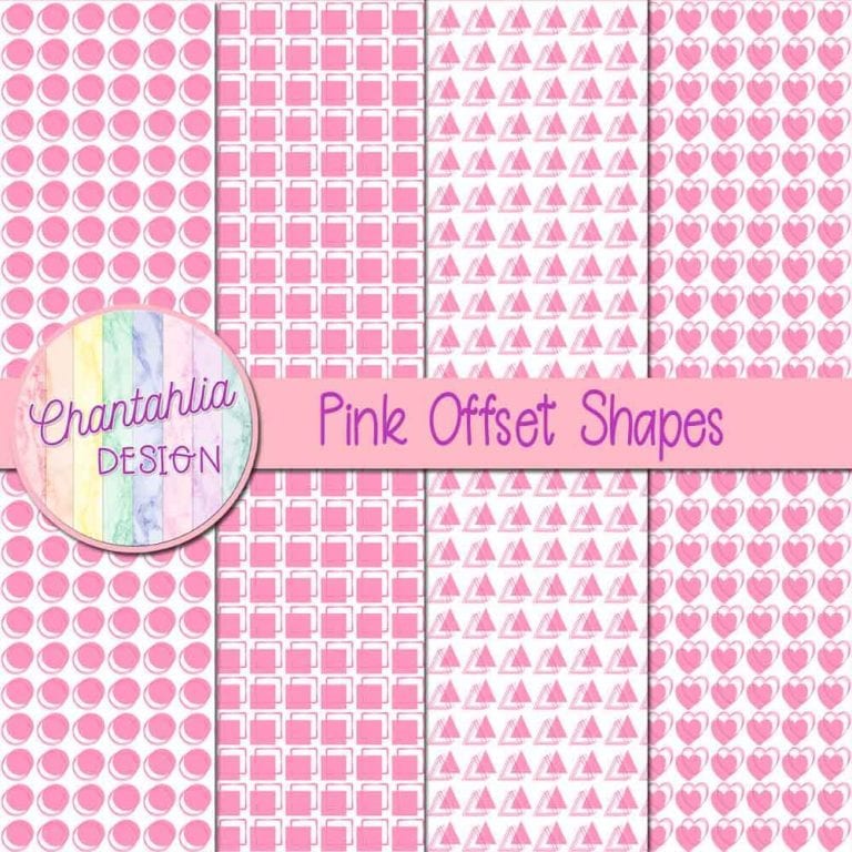 Free Digital Papers featuring Pink Offset Shapes Designs