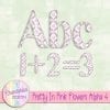 Free Alpha in a Pretty in Pink Flowers Design for Digital Scrapbooking