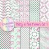 Free Pretty in Pink Flowers Digital Papers for Digital Scrapbooking