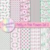 Free Pretty in Pink Flowers Digital Papers for Digital Scrapbooking